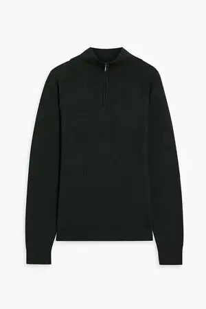 WE NORWEGIANS Geilo Merino Wool Half-zip Sweater - Dark Green
