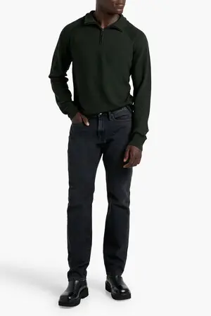 WE NORWEGIANS Geilo Merino Wool Half-zip Sweater - Dark Green