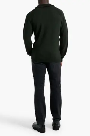 WE NORWEGIANS Geilo Merino Wool Half-zip Sweater - Dark Green