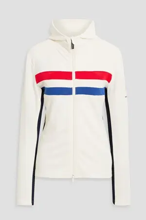 WE NORWEGIANS Striped Wool-blend Piqué Zip-up Hoodie - Ivory