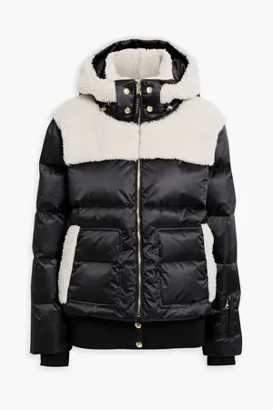 Bogner Quilted Down Ski Jacket With Shearling Panels Black
