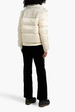 Bogner Quilted Down Ski Jacket With Shearling Panels - Cream