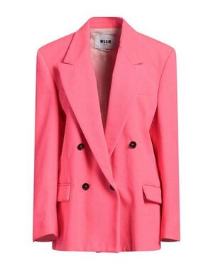 MSGM Bouclé Double-breasted Blazer - Fuchsia
