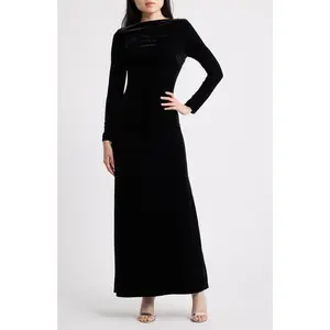 SONYA MODA Fiore Cutout Velvet Maxi Dress