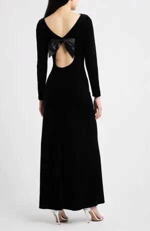 SONYA MODA Fiore Cutout Velvet Maxi Dress