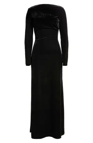 SONYA MODA Fiore Cutout Velvet Maxi Dress