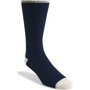 Nordstrom Ribbed Wool And Cashmere Crew Socks - Navy Heather