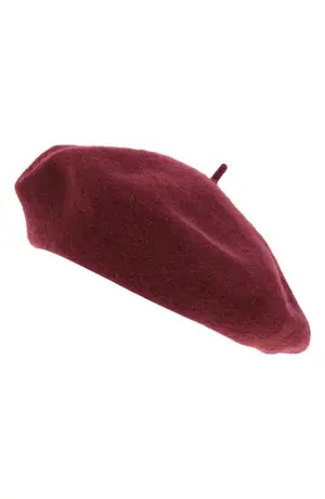 Nordstrom Wool And Cashmere Beret Burgundy Fig