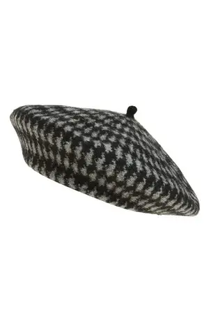 Nordstrom Wool And Cashmere Beret - Houndstooth