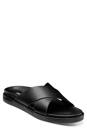 STACY ADAMS Crossover Slide Sandal - Black