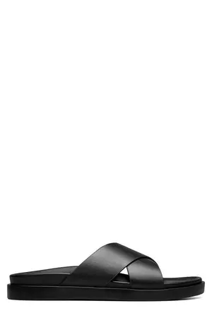 STACY ADAMS Crossover Slide Sandal - Black