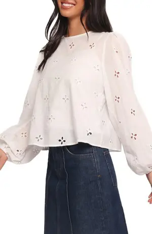PETAL & PUP Aggie Embroidered Eyelet Top