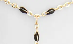 NASHELLE Iris Bead Hand Chain - Gold Fill/black