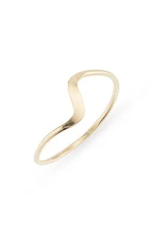 NASHELLE Flat Wave Band Ring - Gold Fill