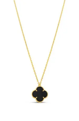 SHYMI Clover Pendant Chain Necklace - Gold/black
