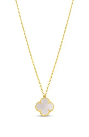 SHYMI Clover Pendant Chain Necklace - Gold/white