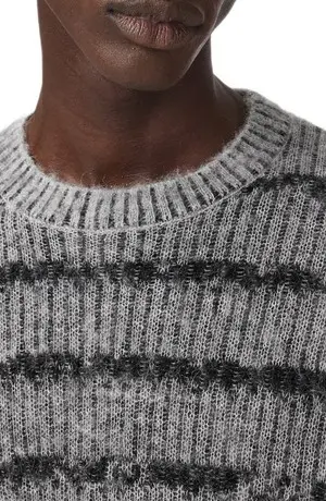 ALLSAINTS Dissolved Stripe Crewneck Sweater