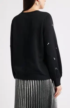 Caslon Crystal Embellished Sweatshirt