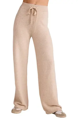 BELLA DAHL Wide Leg Wool & Cashmere Sweater Pants