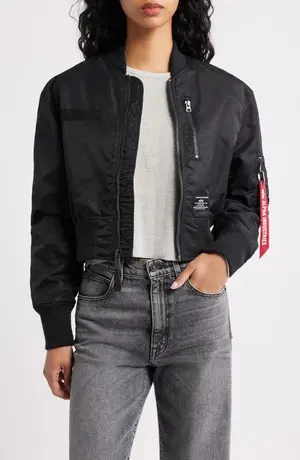 Alpha Industries L-2b Gen Crop Flight Jacket - Black