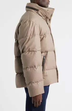 BOSS Quilted Hooded Wool Puffer Coat