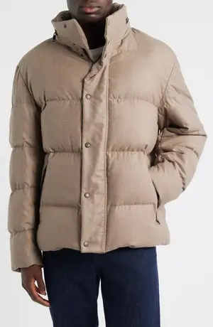 BOSS Quilted Hooded Wool Puffer Coat