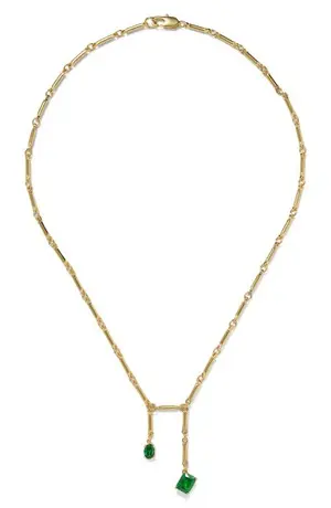 Lady Grey Ivy Cubic Zirconia Necklace Gold/green