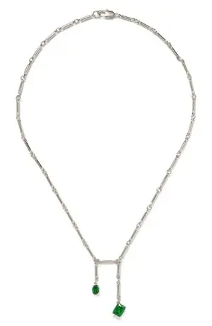 Lady Grey Ivy Cubic Zirconia Necklace - Silver/green