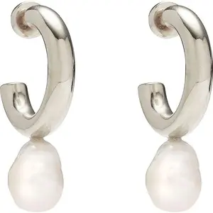 Lady Grey Isla Cultured Pearl Drop Earrings - Silver