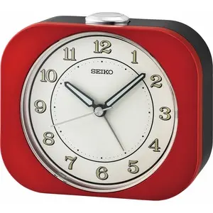 SEIKO Rectangular Beep Alarm Clock - Red