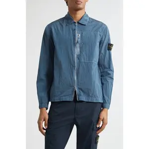 Stone Island Zip-front Shirt - V002b Blue