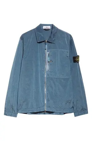 Stone Island Zip-front Shirt - V002b Blue