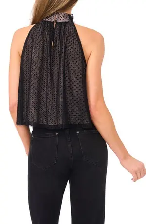 CECE DUPRAZ Swiss Dot Tulle Sleeveless Top