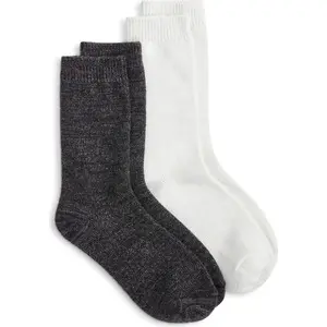 Hue Sparkle Marled Crew Socks 2 Pack - Ivory Pack