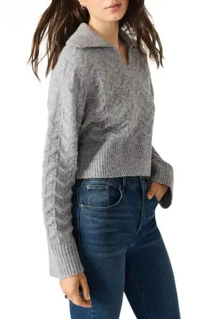 Steve Madden Esthere Pointelle Collar Sweater