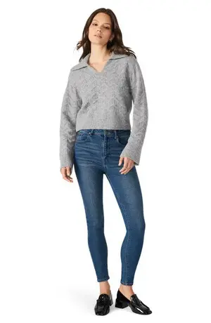 Steve Madden Esthere Pointelle Collar Sweater