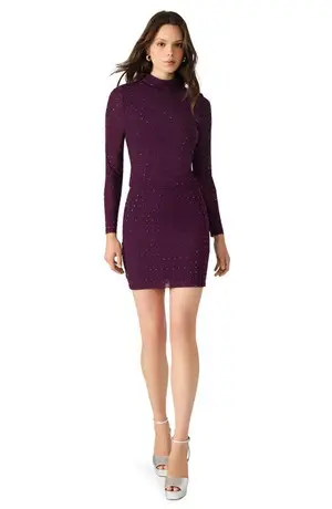Steve Madden Keily Studded Mini Skirt - Beet