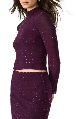 Steve Madden Melvina Studded Knit Top - Beet