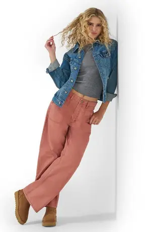 LEEM Patch Pocket Slouchy Twill Pants