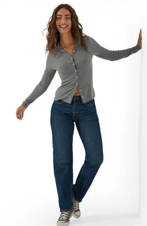 LEEM Rider™ Ripped Classic Straight Leg Jeans - Hyper Dark