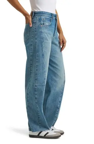 LEEM Rider Low Slung Mid Rise Barrel Leg Jeans - Memory Trip