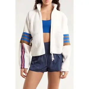 Free People Mountain High Fleece Jacket - Ivory Combo