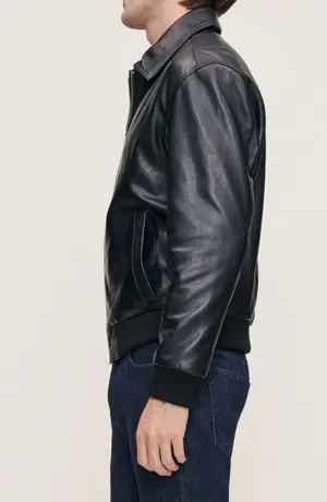 DL1961 Zip-front Leather Bomber Jacket
