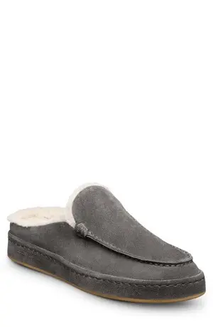 Allen Edmonds Bowen Shearling Lined Mule Slipper - Dark Grey
