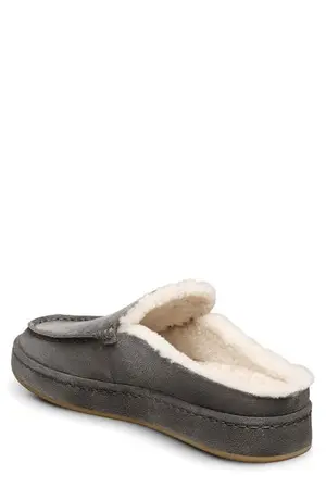 Allen Edmonds Bowen Shearling Lined Mule Slipper - Dark Grey