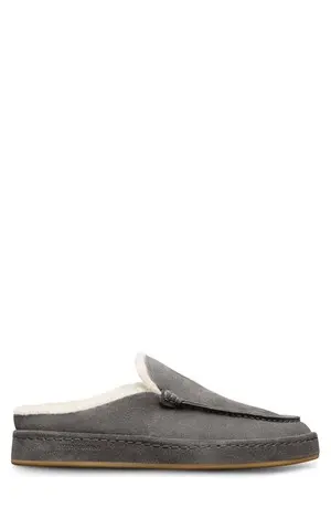 Allen Edmonds Bowen Shearling Lined Mule Slipper - Dark Grey