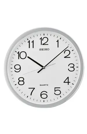SEIKO 16in. Office Classic Numbered Wall Clock - Silver
