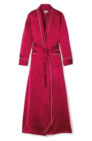 PETITE PLUME Polka Dot Silk Robe