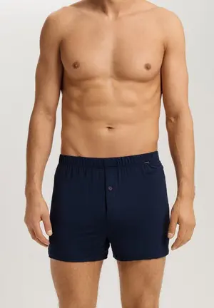 Hanro Casuals Single Jersey Boxers With Button Fly - Deep Navy