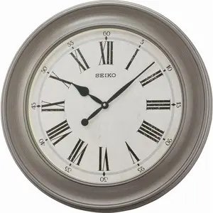 SEIKO Large Wide Frame Wall Clock - Grey